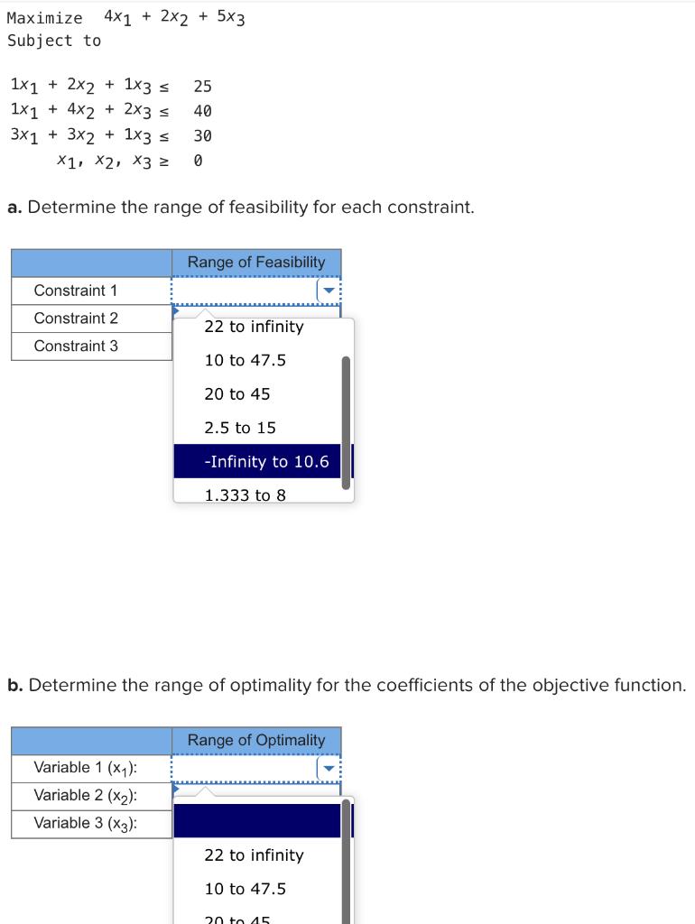 Solved Maximize 4x1+2x2+5x3 Subject to | Chegg.com