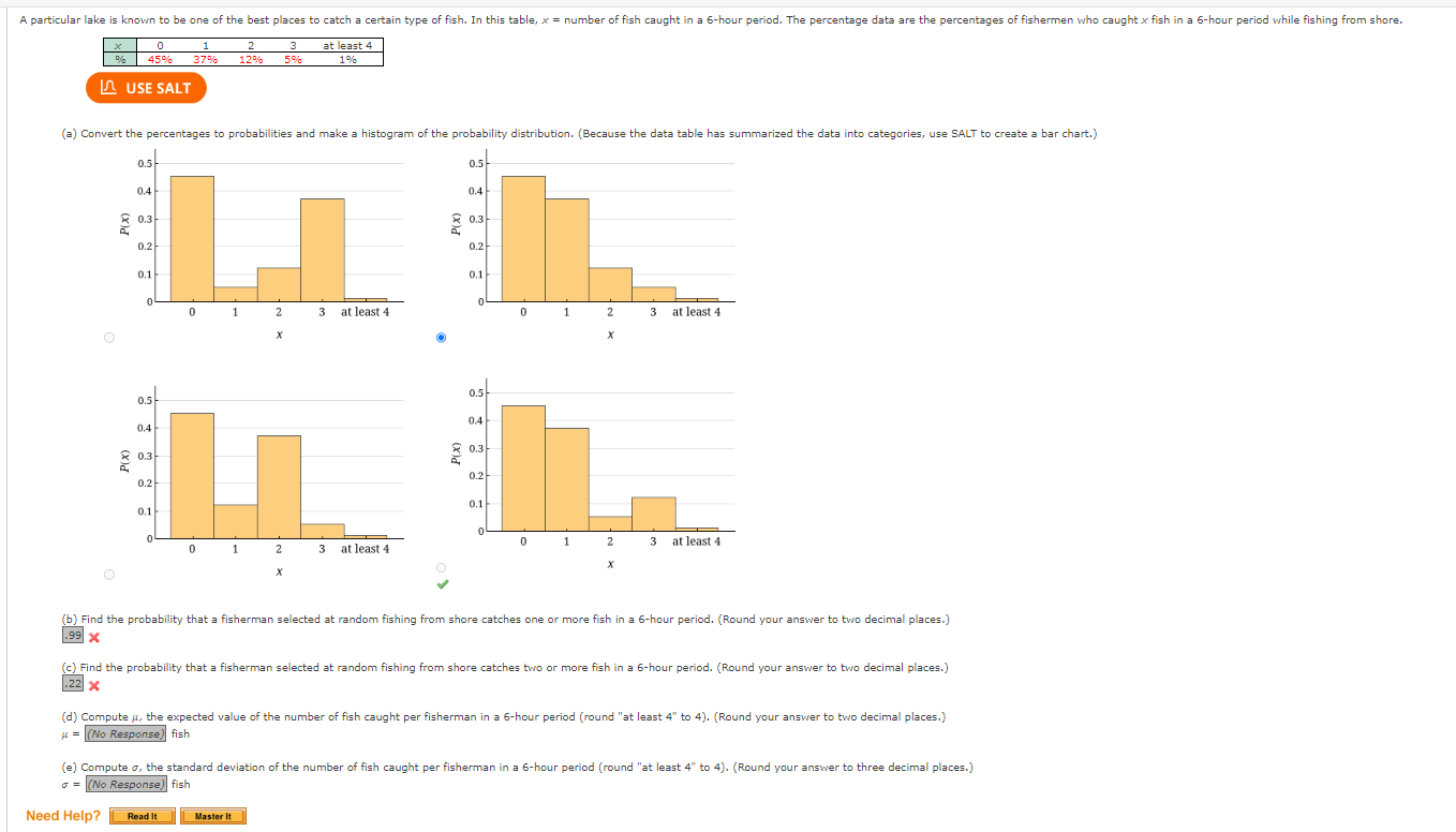 Solved (b) Find the probability that a fisherman selected at | Chegg.com