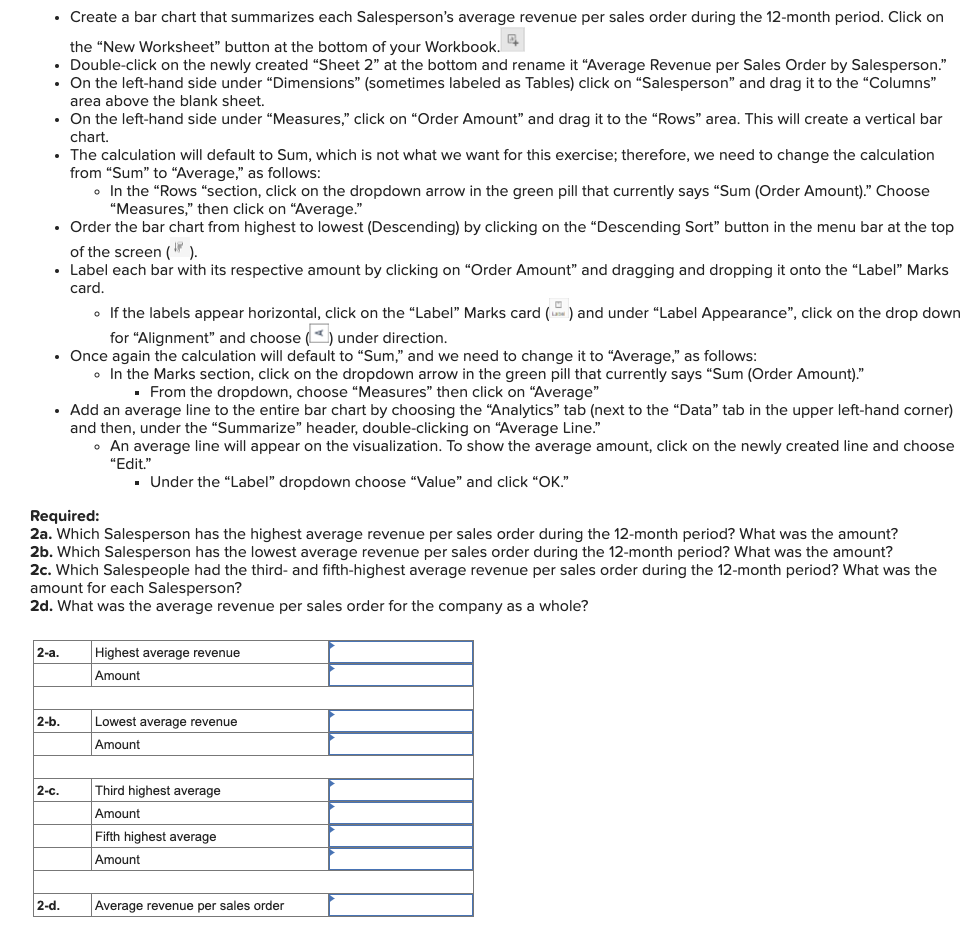 Solved Create a bar chart that summarizes each Salesperson's | Chegg.com
