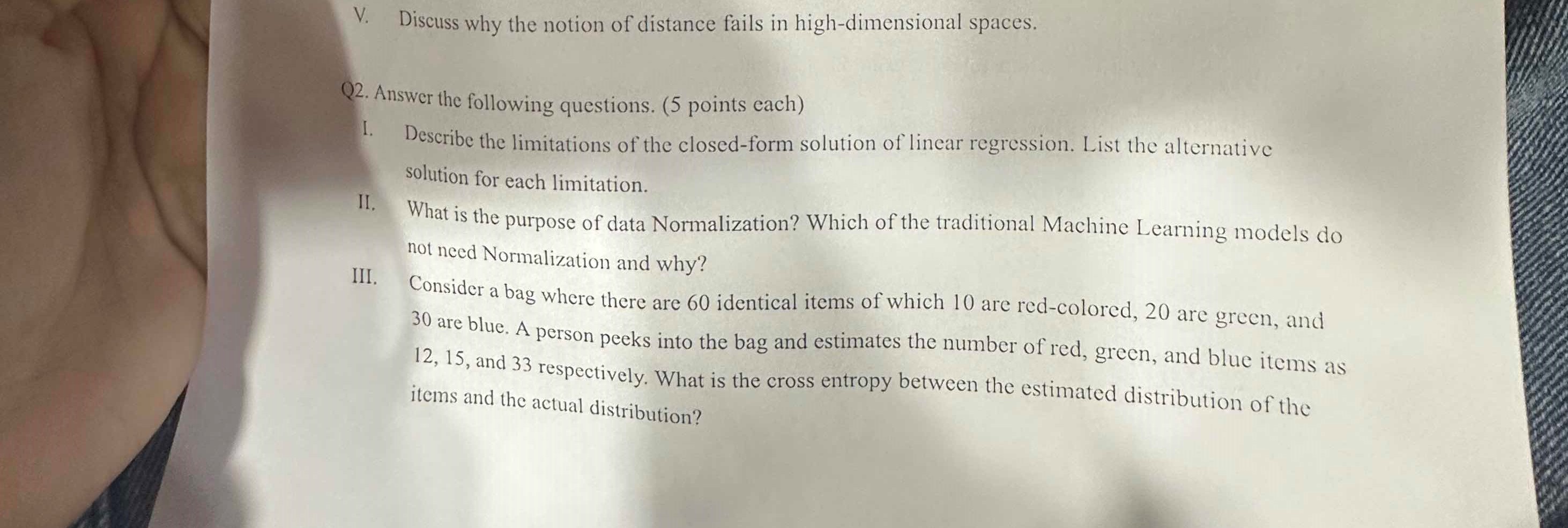 Solved V. ﻿Discuss why the notion of distance fails in | Chegg.com