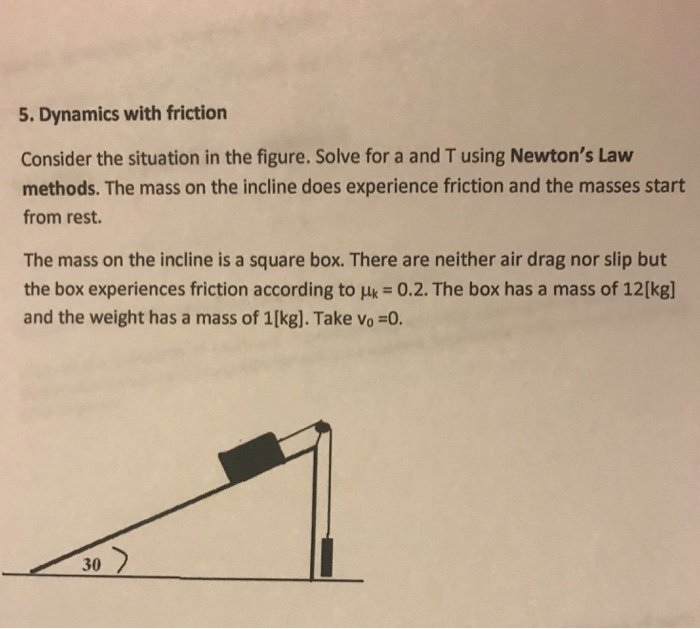 Solved 5. Dynamics with friction Consider the situation in | Chegg.com