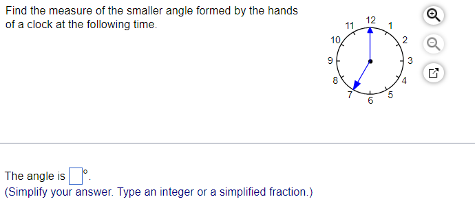 Solved Find the measure of the smaller angle formed by the | Chegg.com