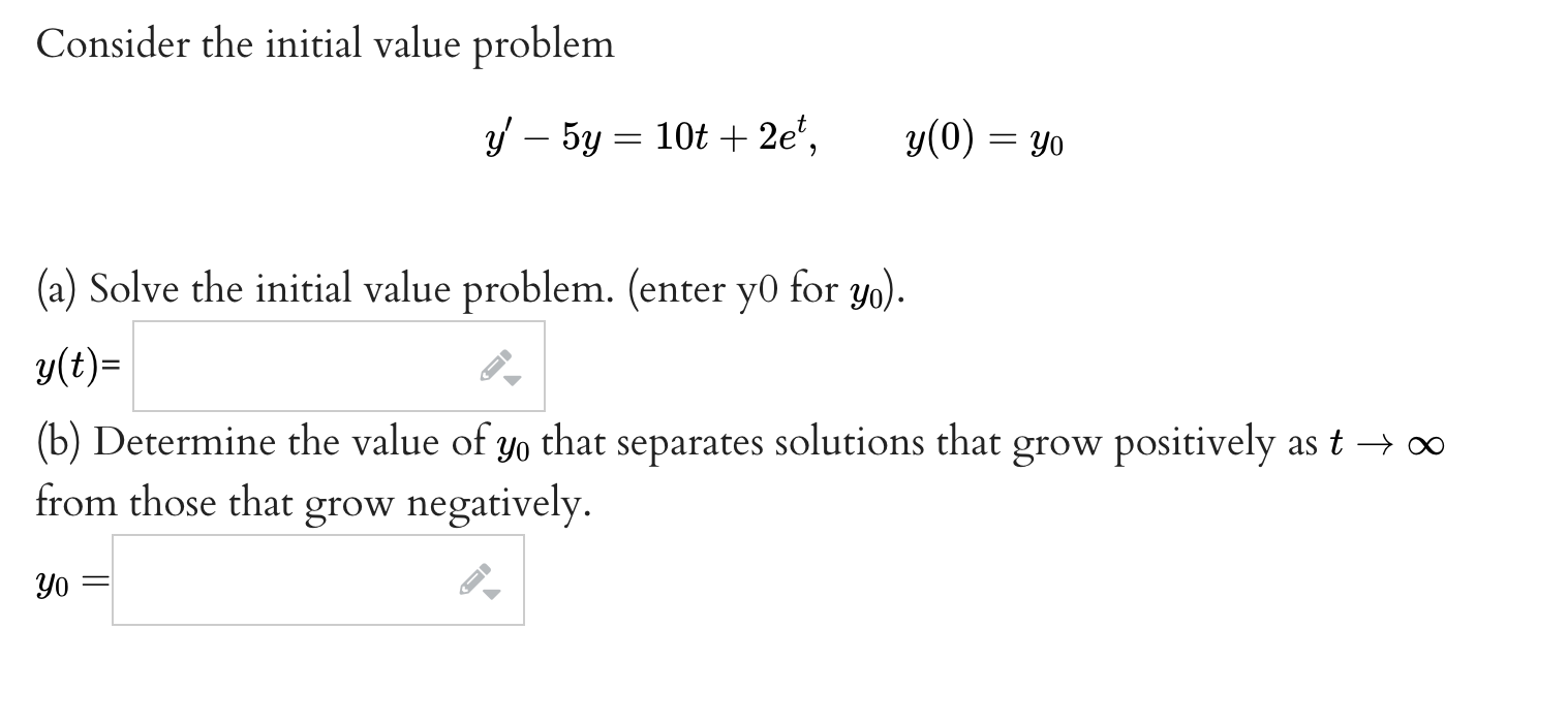 Solved Consider the initial value | Chegg.com