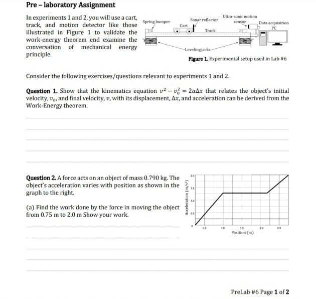 Solved Ultrasonic motion sensor Pre - laboratory Assignment | Chegg.com