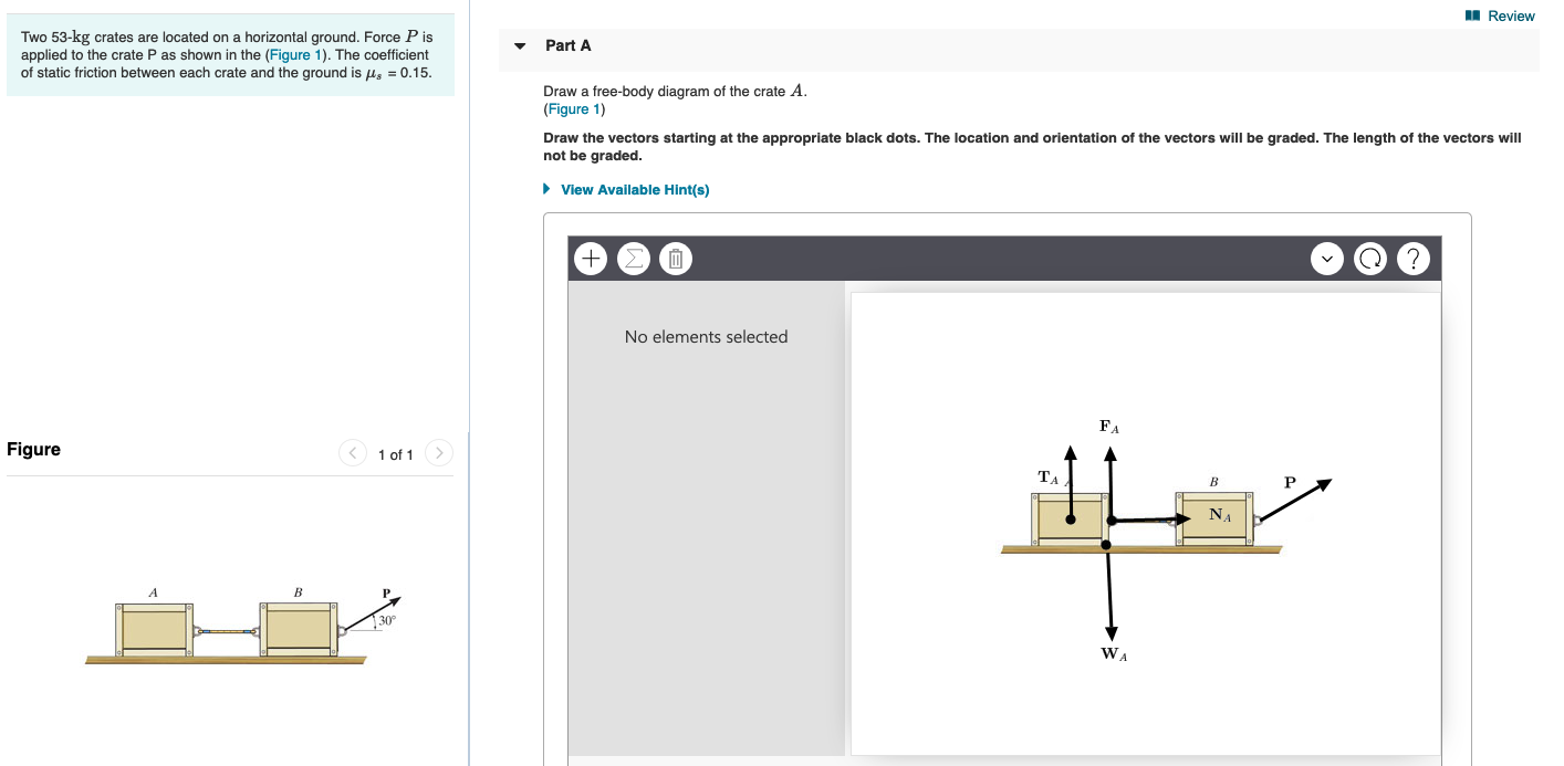 Solved II Review Part A Two 53-kg crates are located on a | Chegg.com
