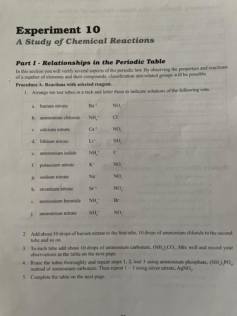Solved 1. The name of each precipitate from the Data table | Chegg.com