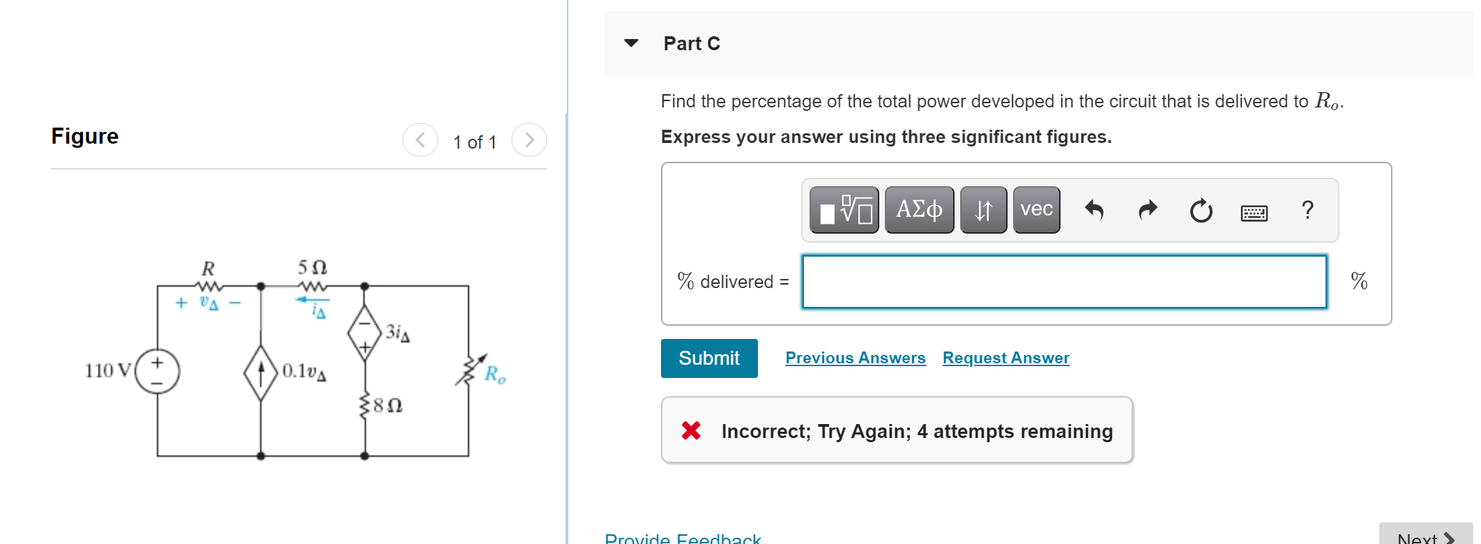 Solved Constants The variable resistor (Ro) in the circuit | Chegg.com