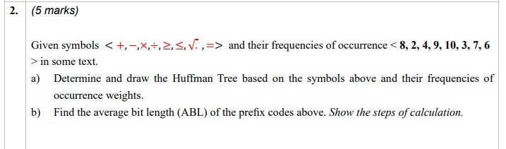 Solved Given symbols and their frequencies | Chegg.com