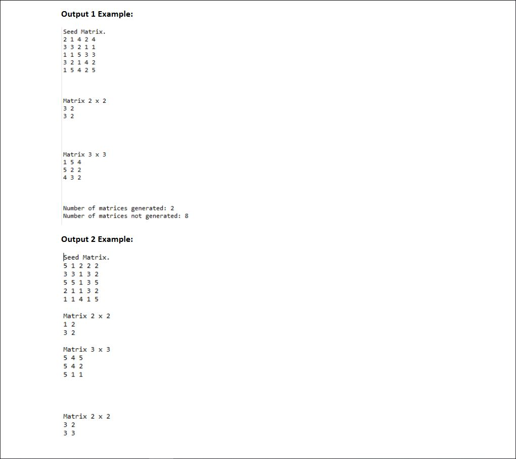 Solved Problem Description: . The random matrix generator | Chegg.com