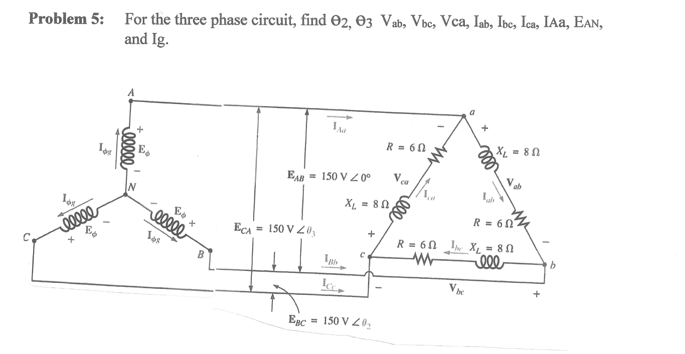 Solved For the three phase circuit find beta2, beta3, Vab, | Chegg.com
