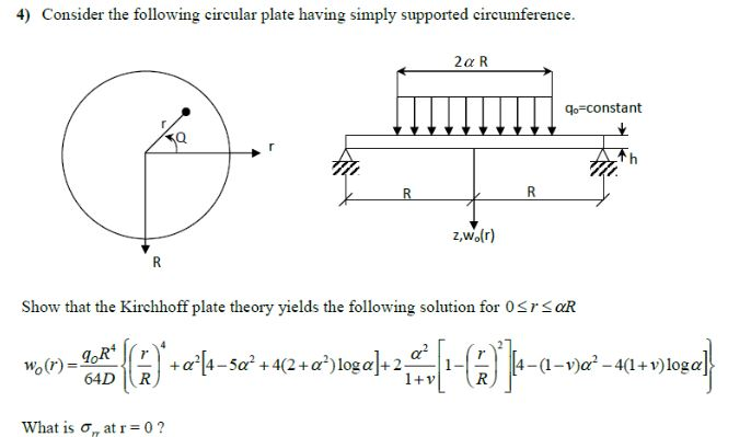 4) Consider the following circular plate having | Chegg.com