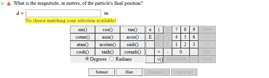 Solved (4\%) Problem 2: A particle's initial position is | Chegg.com