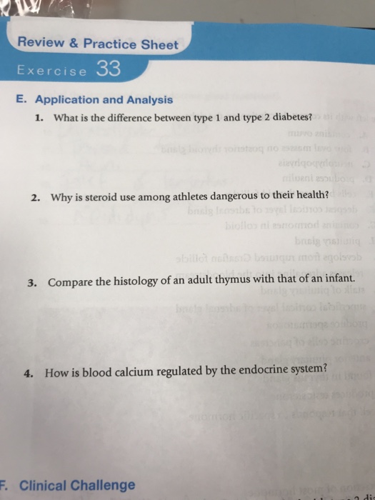Solved Review &Practice Sheet Exercise 33 E. Application and | Chegg.com