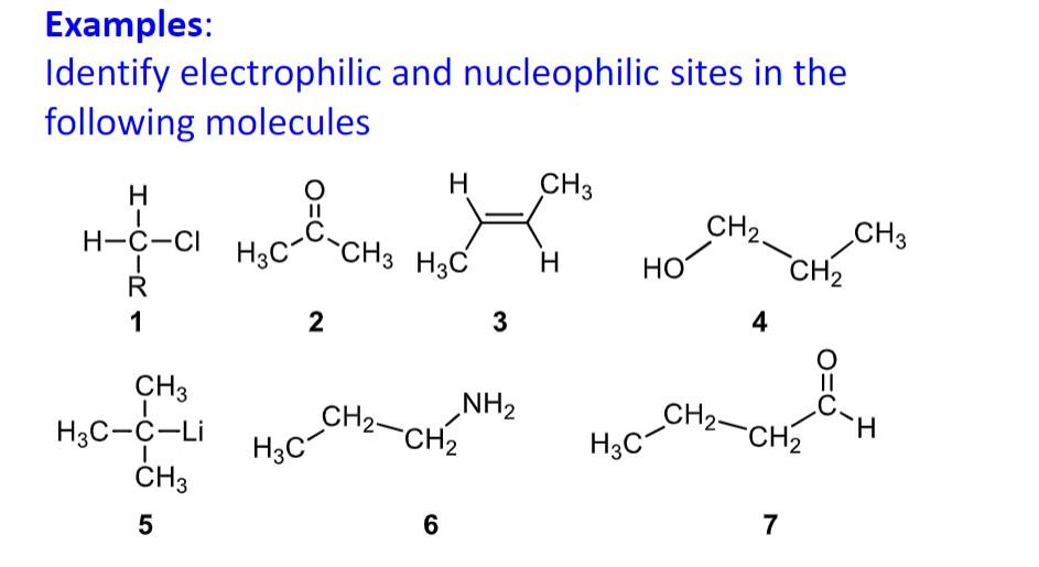Solved Examples: Identify electrophilic and nucleophilic | Chegg.com