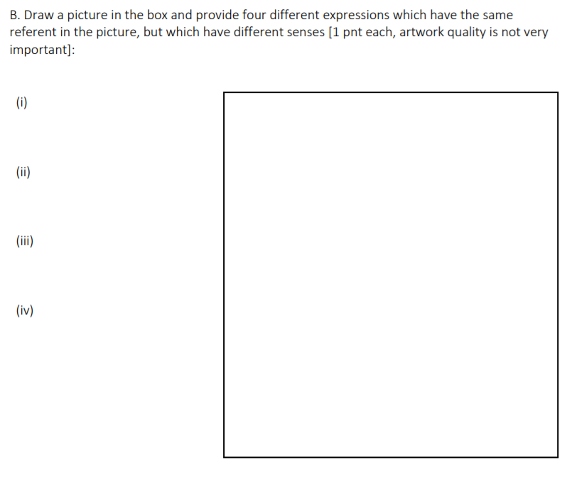 LINGUISTICS: Draw a picture in the box and provide | Chegg.com