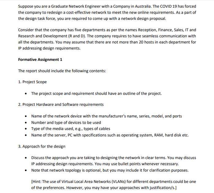 Solved Suppose you are a Graduate Network Engineer with a | Chegg.com