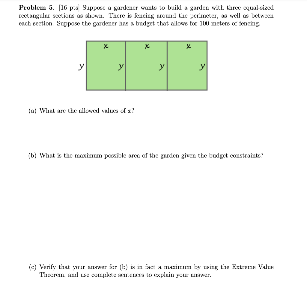 Solved Suppose a gardener wants to build a garden with | Chegg.com