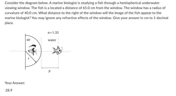 Solved Consider the diagram below. A marine biologist is | Chegg.com