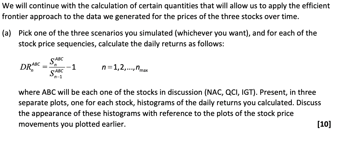 Problem Statement Trading in the stock market is | Chegg.com