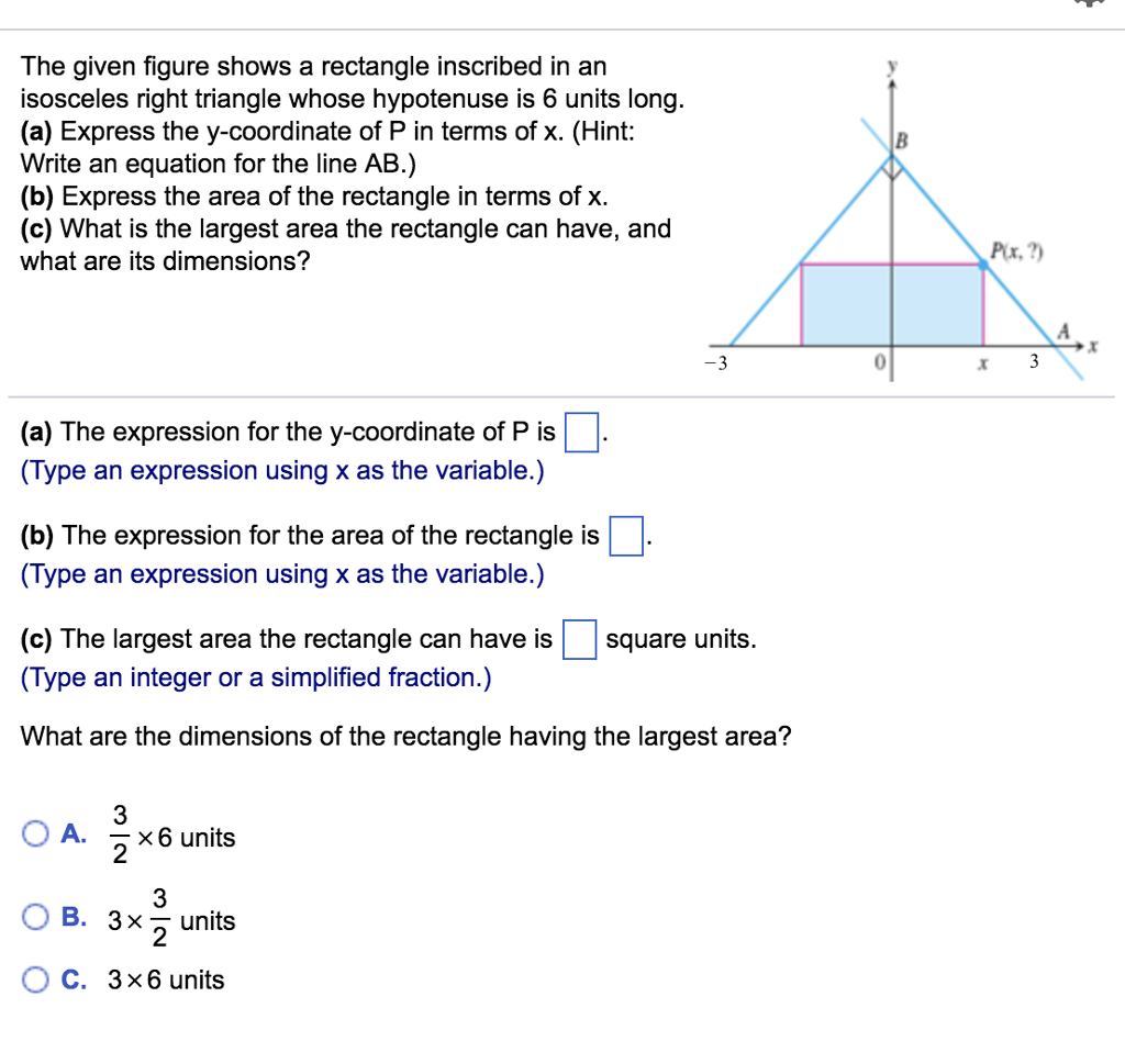 Solved The given figure shows a rectangle inscribed in an | Chegg.com