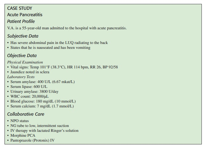 Solved CASE STUDY Acute Pancreatitis Patient Profile V.A. is | Chegg.com