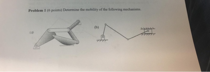 Solved Problem 1 (6 points) Determine the mobility of the | Chegg.com Solved Problem 1 (6 points) Determine the mobility of the | Chegg.com
