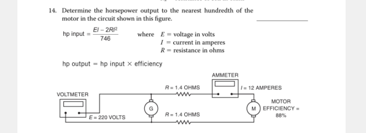 Solved hp input - El - 2RR 746 14. Determine the horsepower | Chegg.com