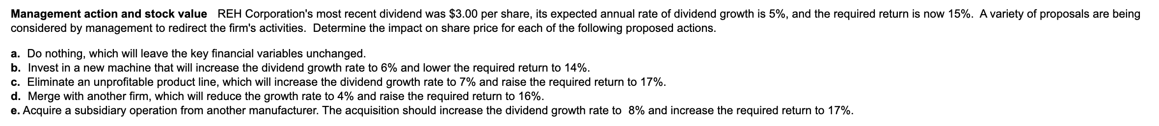 Solved considered by management to redirect the firm's | Chegg.com