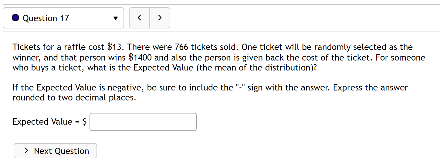 Solved Tickets for a raffle cost $13. There were 766 tickets | Chegg.com