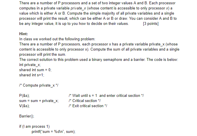 There are a number of P processors and a set of two | Chegg.com