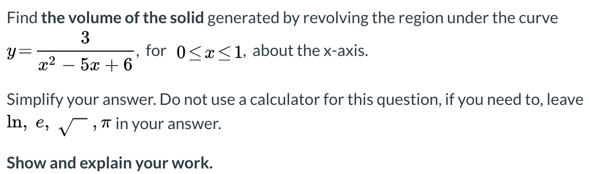 Solved Find the volume of the solid generated by revolving | Chegg.com