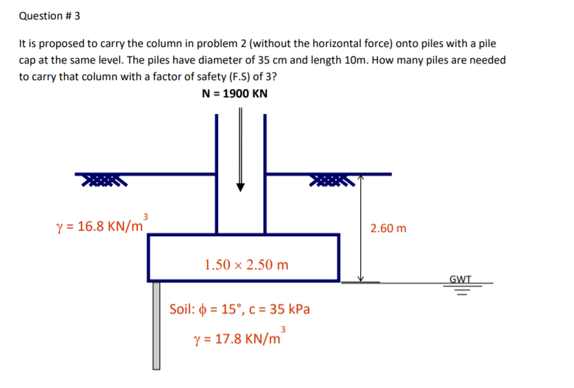 Solved Question #3 It is proposed to carry the column in | Chegg.com