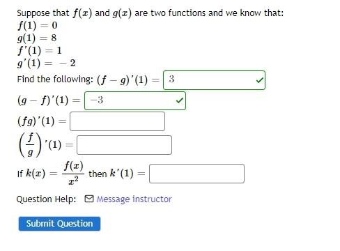 Solved Suppose that f(x) and g(x) are two functions and we | Chegg.com