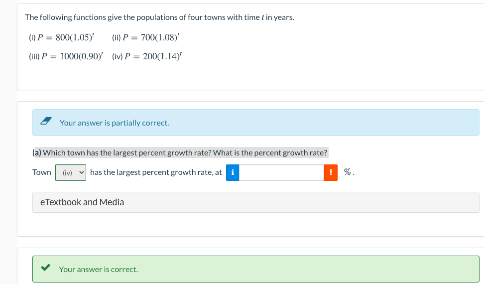 Solved The Following Functions Give The Populations Of Four