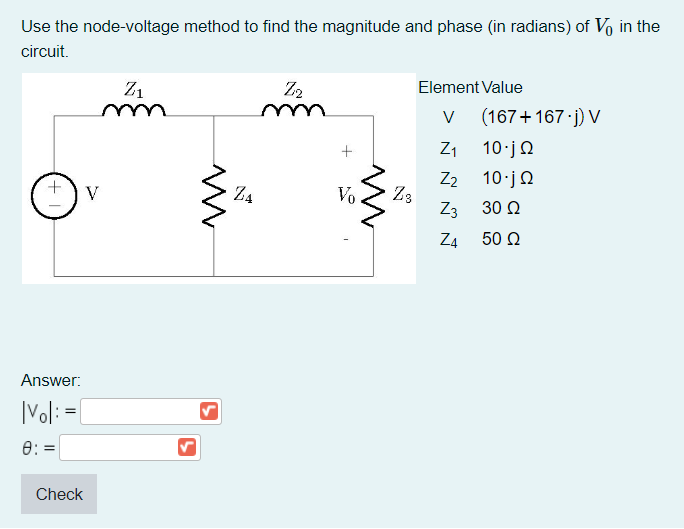 Solved Use the node-voltage method to find the magnitude and | Chegg.com