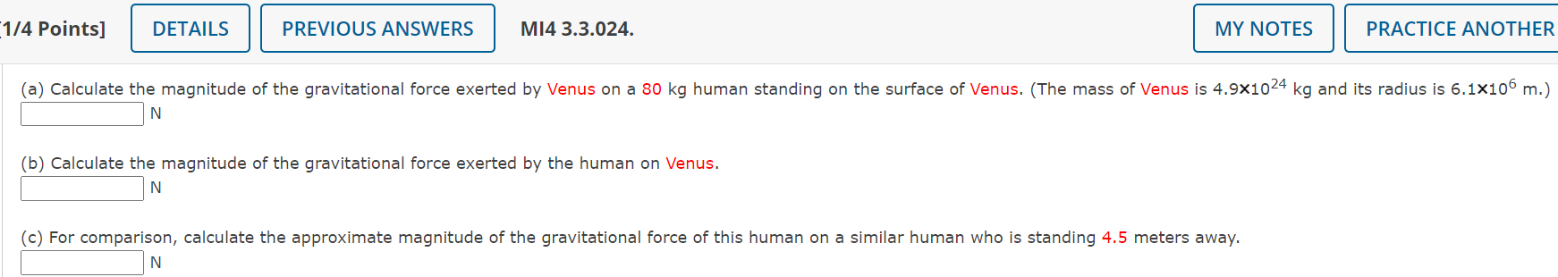 Solved A Calculate The Magnitude Of The Gravitational