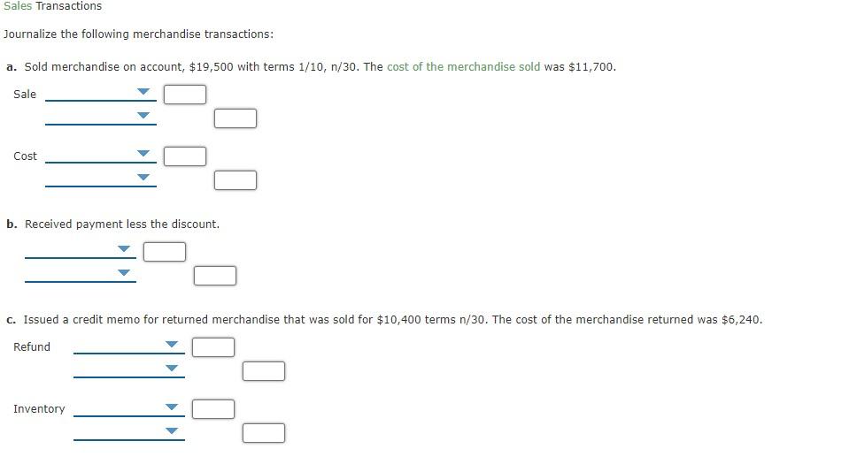 Solved Sales Transactions Journalize the following | Chegg.com Solved Sales Transactions Journalize the following | Chegg.com