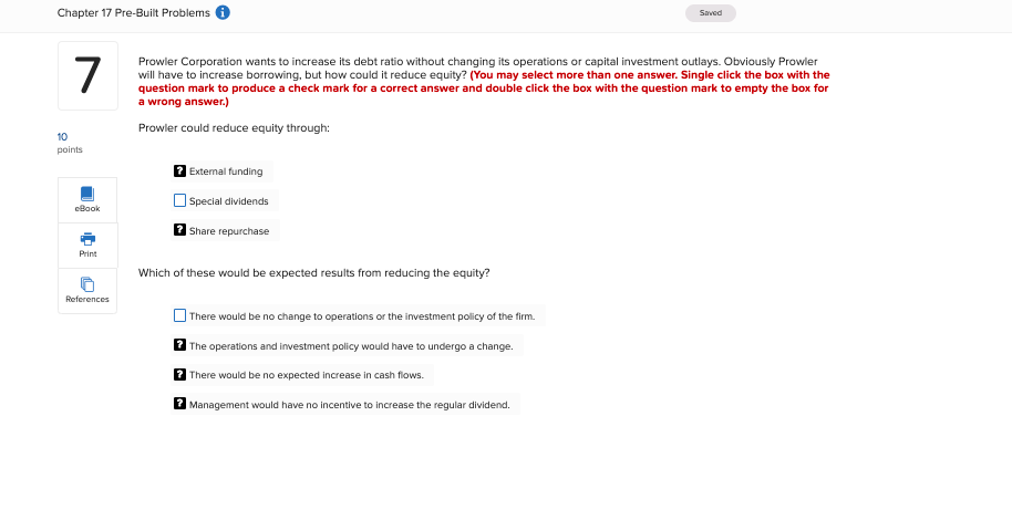 Solved Chapter 17 Pre-Built Problems Strived 7 Prowler | Chegg.com
