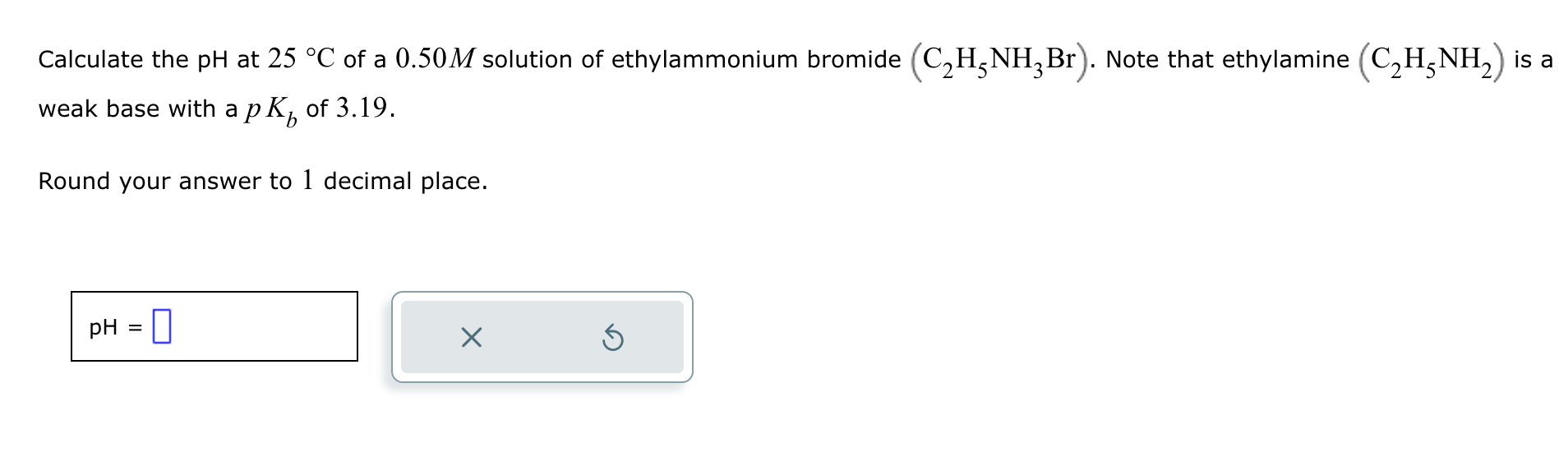 Solved Calculate the \\( \\mathrm{pH} \\) at \\( 25^{\\circ} | Chegg.com