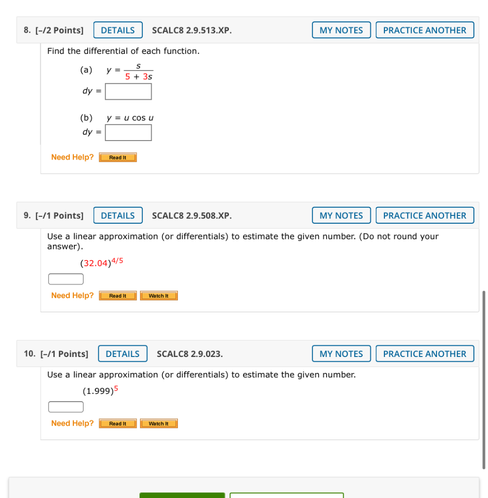 Solved 8. [-12 Points] DETAILS SCALC8 2.9.513.XP. MY NOTES | Chegg.com