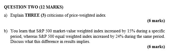 Solved QUESTION TWO (12 MARKS) a) Explain THREE (3) | Chegg.com