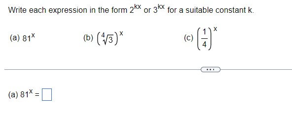 Solved Write each expression in the form 2kx or 3kx for a | Chegg.com