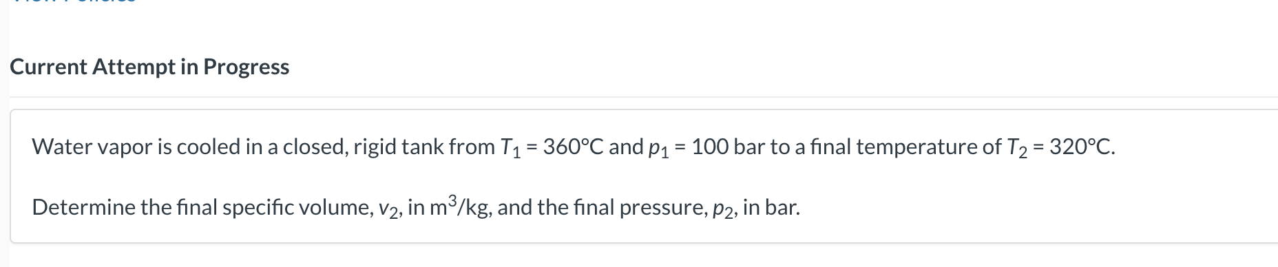 Current Attempt in ﻿ProgressWater vapor is ﻿cooled in | Chegg.com
