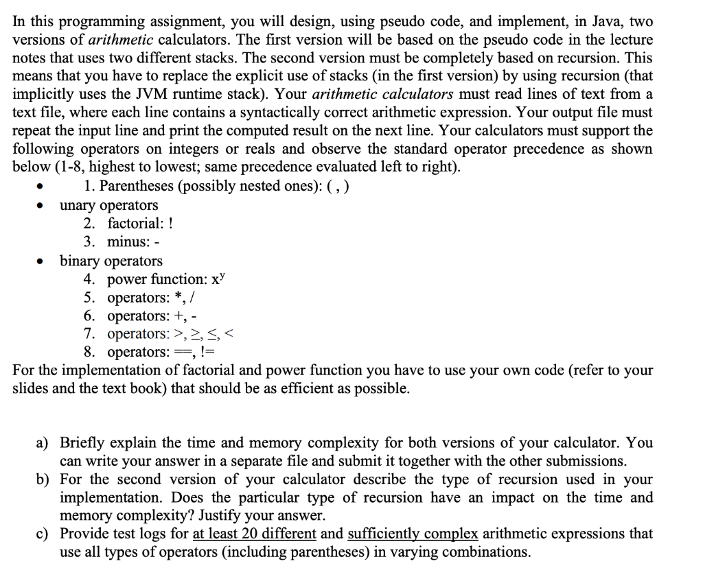 For the first version, I used two stacks and then | Chegg.com