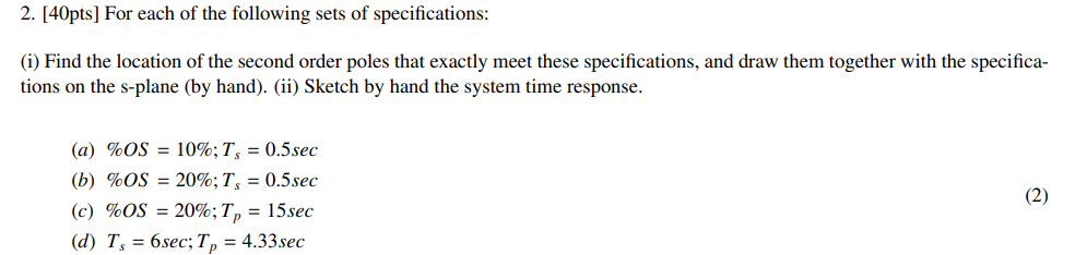 Solved 2. [40pts] For each of the following sets of | Chegg.com