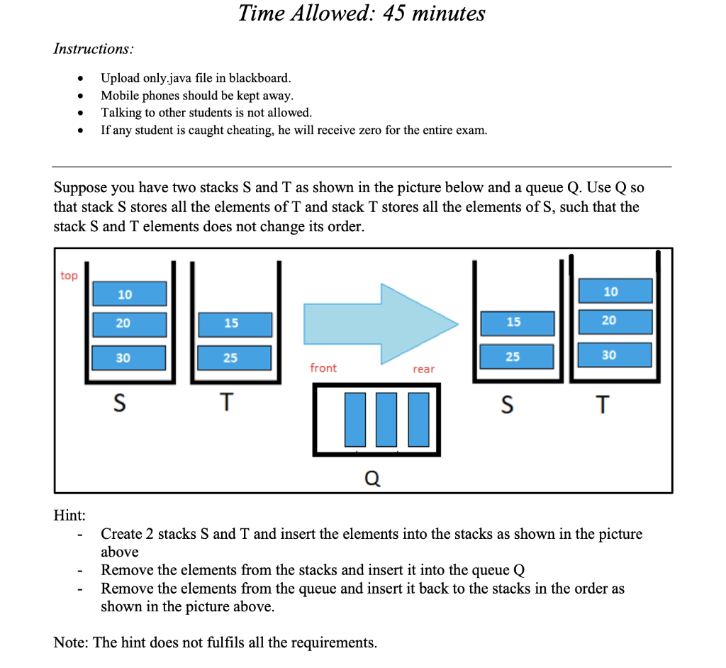 Solved Instructions: - Upload only.java file in blackboard. | Chegg.com