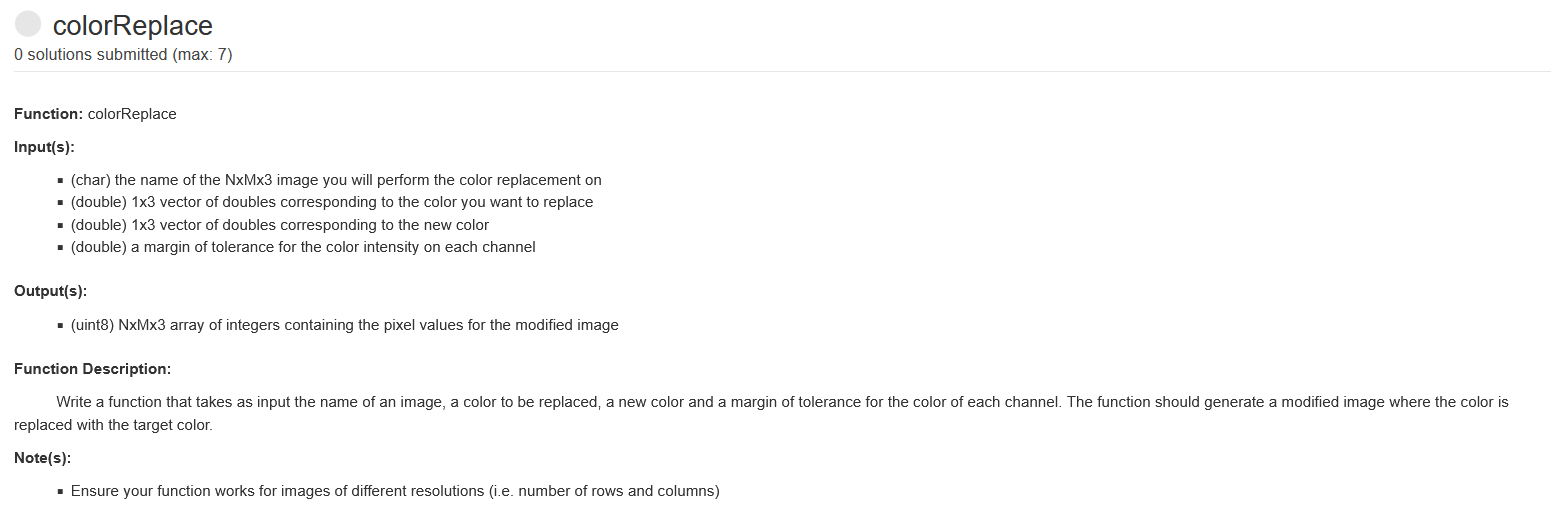 colorReplace O solutions submitted (max: 7) Function: | Chegg.com