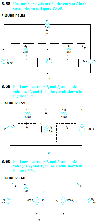 Solved 3.58 Use mesh analysis to find the current I in the | Chegg.com