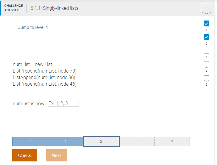 Solved CHALLENGE ACTIVITY 6.1.1: Singly-linked lists. Jump | Chegg.com