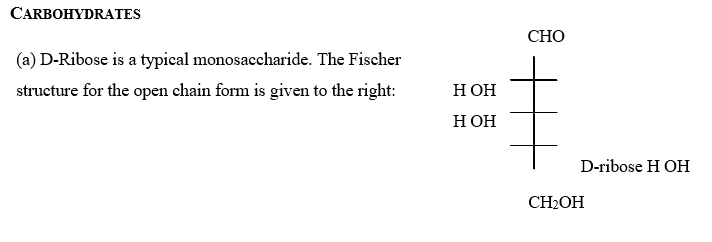 Solved CARBOHYDRATES CHO (a) D-Ribose is a typical | Chegg.com